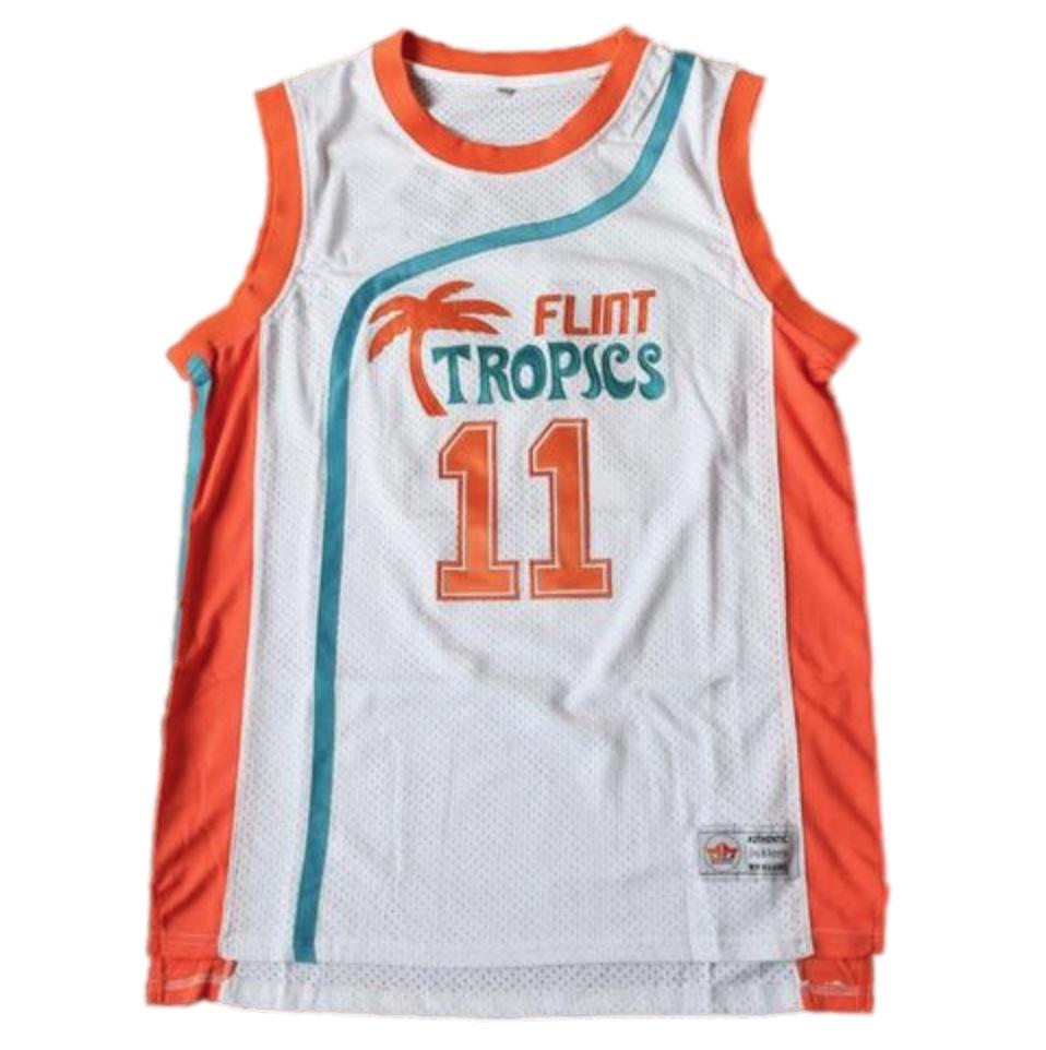 Flint Tropics Semi Pro Basketball Jersey White Green – Jersey Junkiez